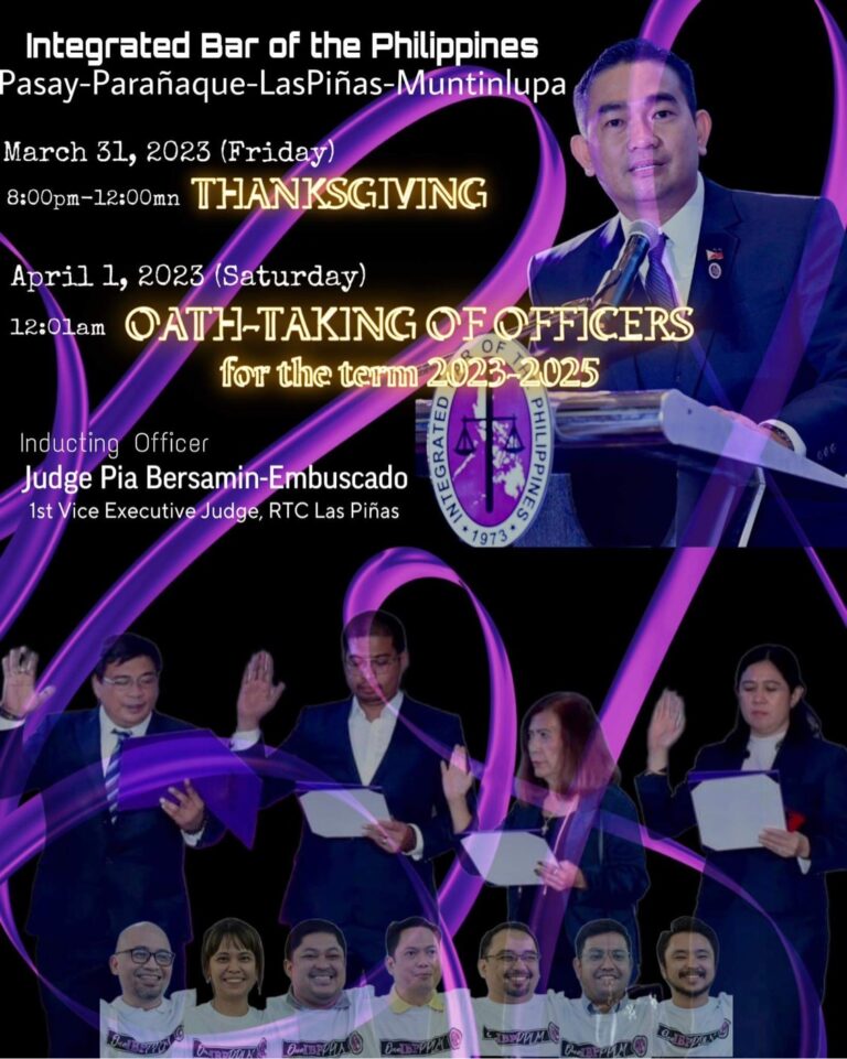 IBP-PPLM Thanksgiving and Oath-Taking of Officers for the term 2023-2025 – IBP-PPLM